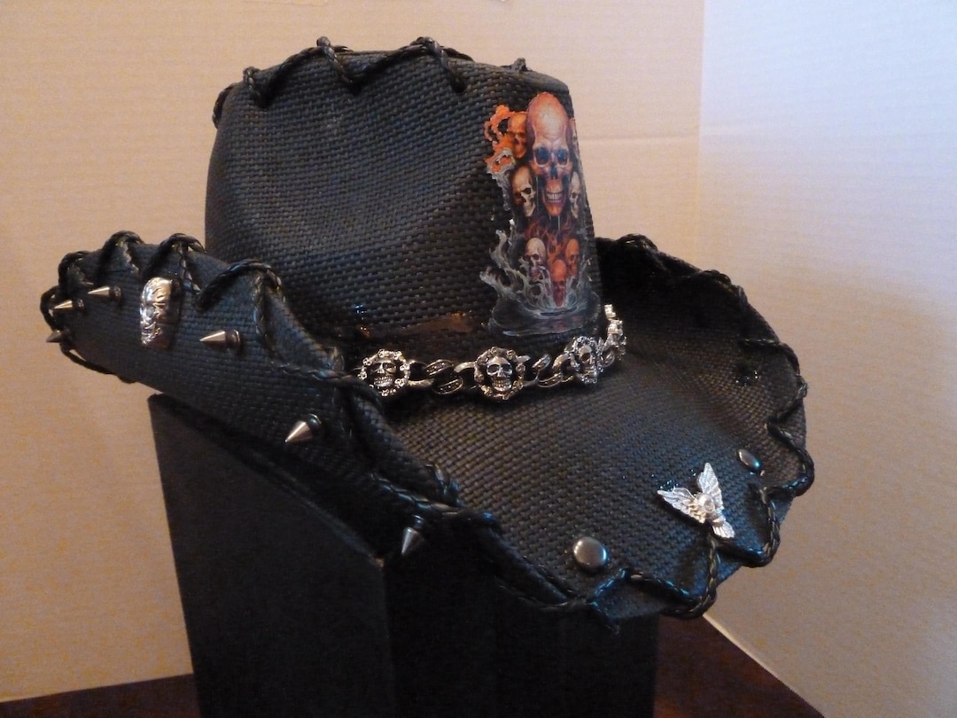 Rocker Hat, Heavy Metal Cowboy, Western, Straw, Black, Shirt, Rocker ...