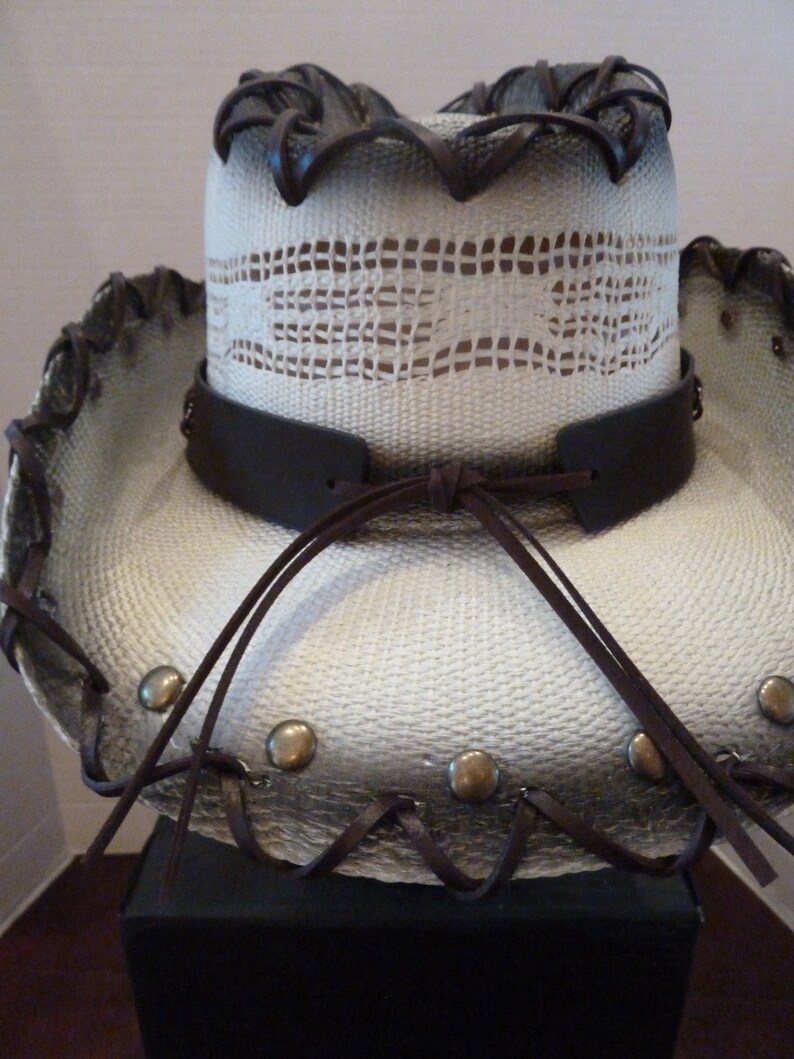 Native American Hat Cowboy Cowgirl Straw Black Western - Etsy