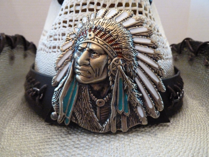 Native American Hat Cowboy Cowgirl Straw Black Western - Etsy