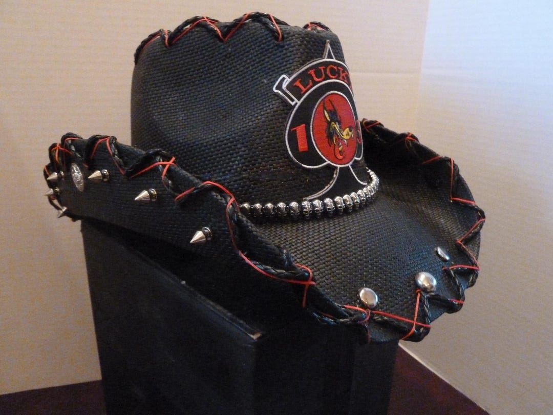 Lucky 13 Hat, Custom, Shirt, Cowboy, Cowgirl, Straw, Black, Rocker ...