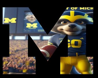 Michigan Football Helmet Design – SVG PNG Digital Artwork, Football Fan ...