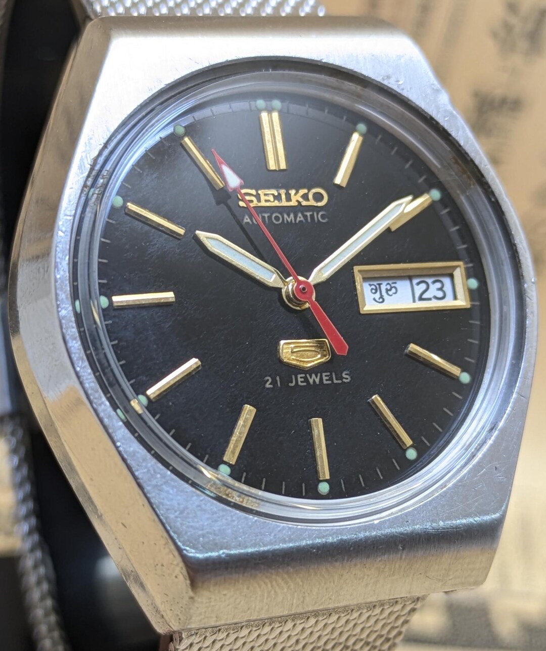 Rare Vintage Seiko 5 Automatic Day Date Movement Number 6349A Japan ...