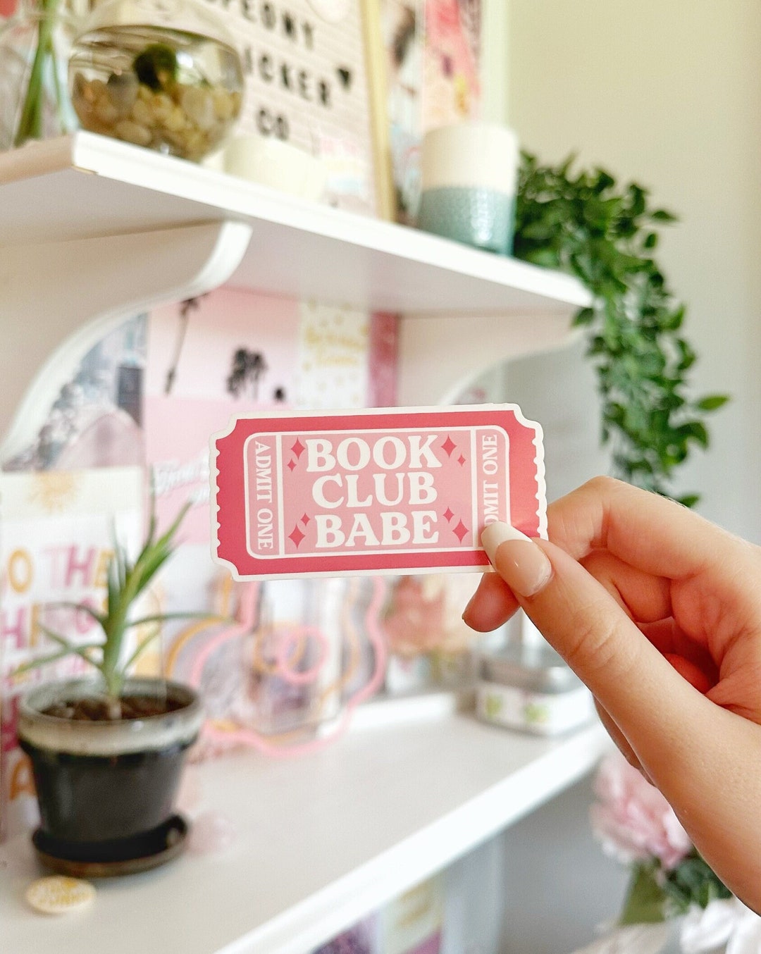Book Club Babe Admit One Ticket Sticker, Water Bottle Sticker, Cute ...