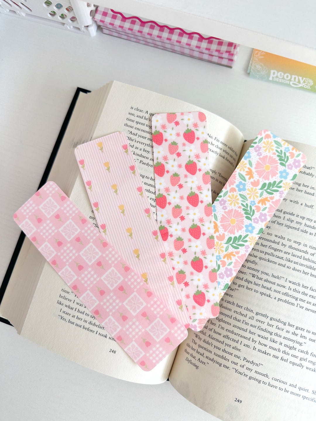 Floral Bookmark Collection, Bookmark With Tassle, Book Lover Gift, Cute ...