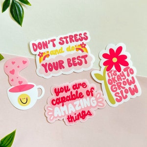 It's Okay to Grow Slow Vinyl Sticker Water Bottle - Etsy