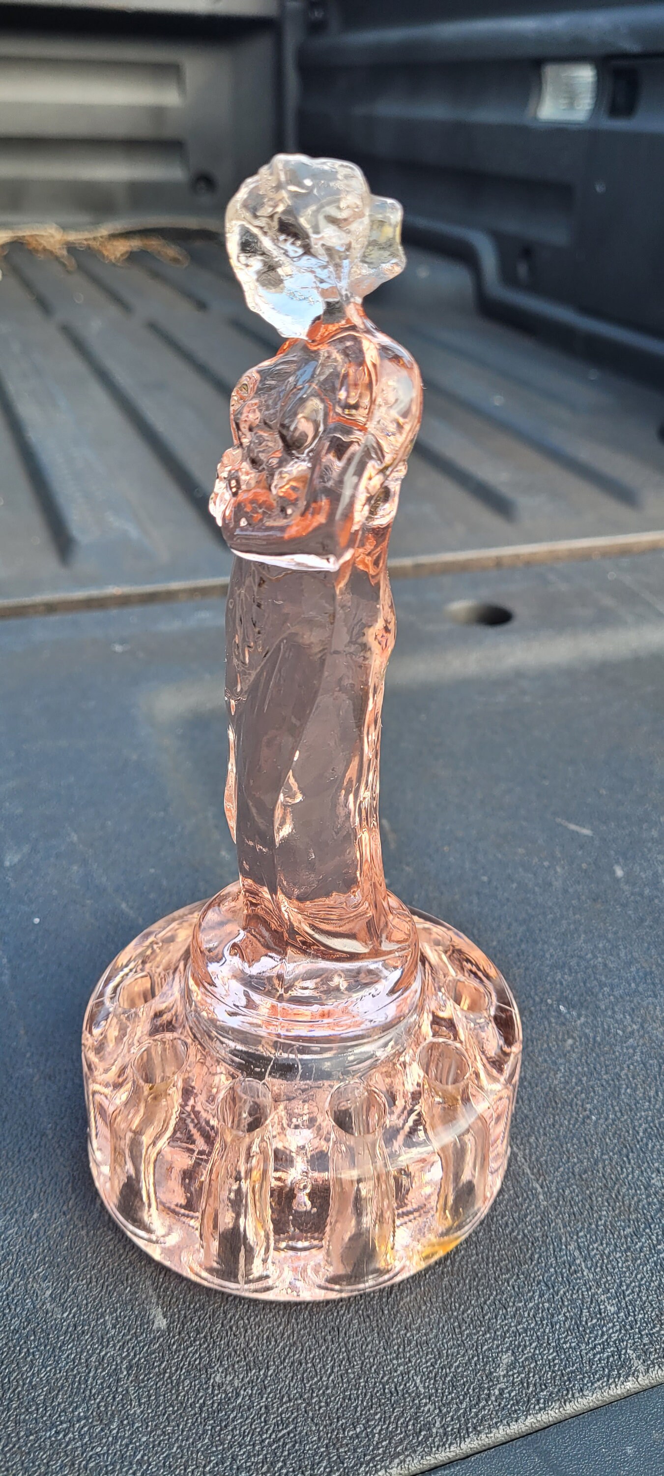 Cambridge Pink Depression Glass Rose Lady Flower Frog Etsy