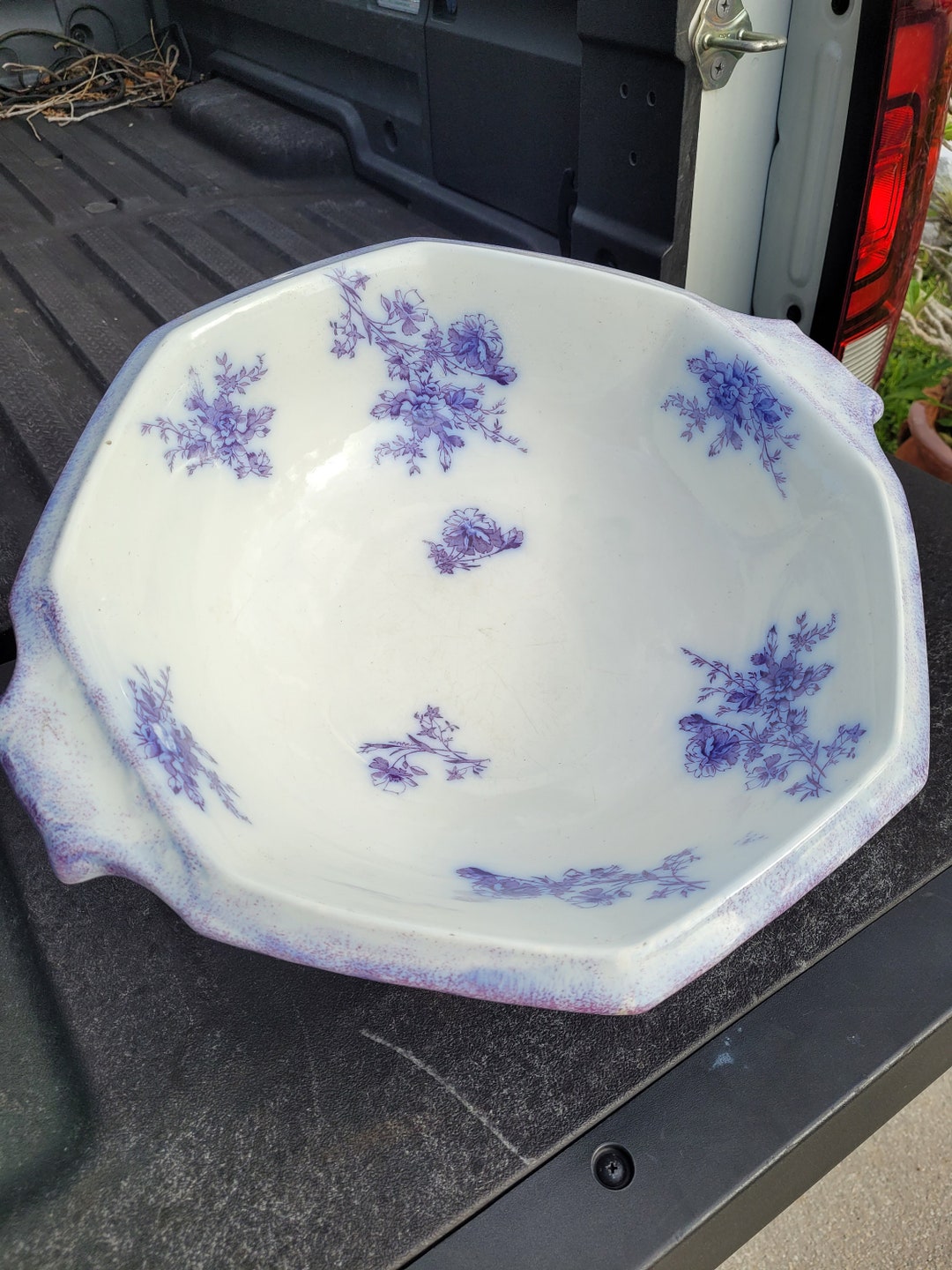 W.H. Grindley & Co Doreen Pattern Flow Blue Wash Basin - Etsy