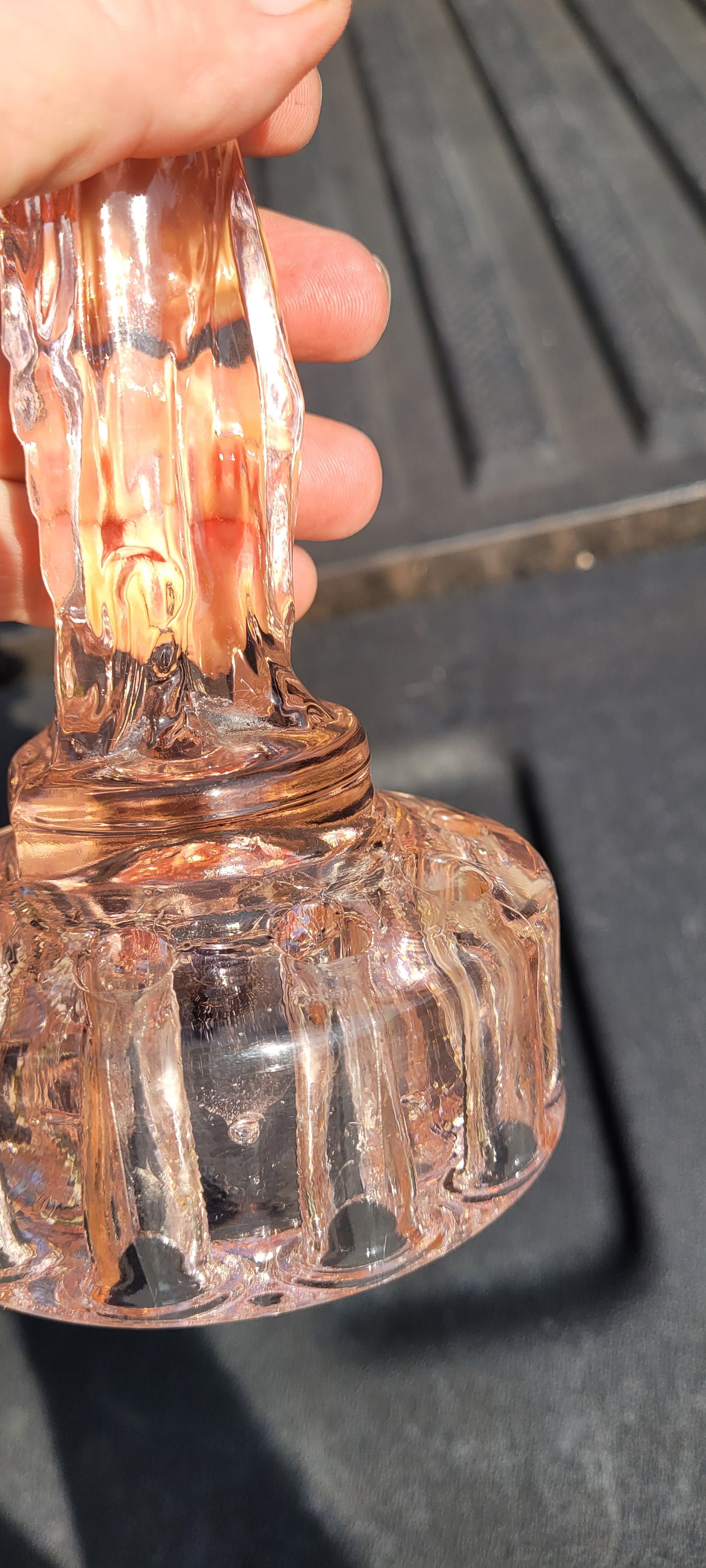 Cambridge Pink Depression Glass Rose Lady Flower Frog Etsy
