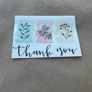 Hand-made Water Color Thank You Card - Etsy