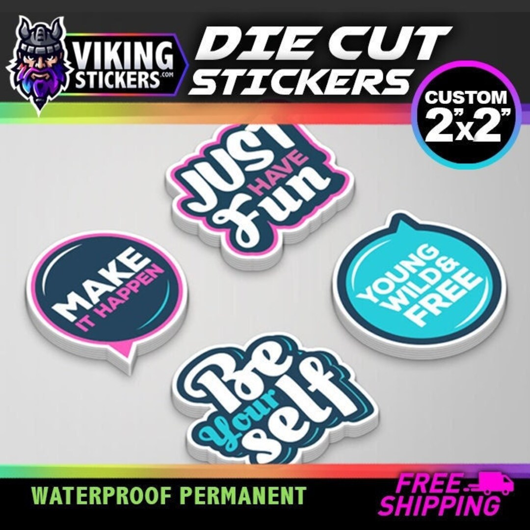 2"x 2" Custom Vinyl Decal,die Cut, UV Water Resistant,custom Printed ...