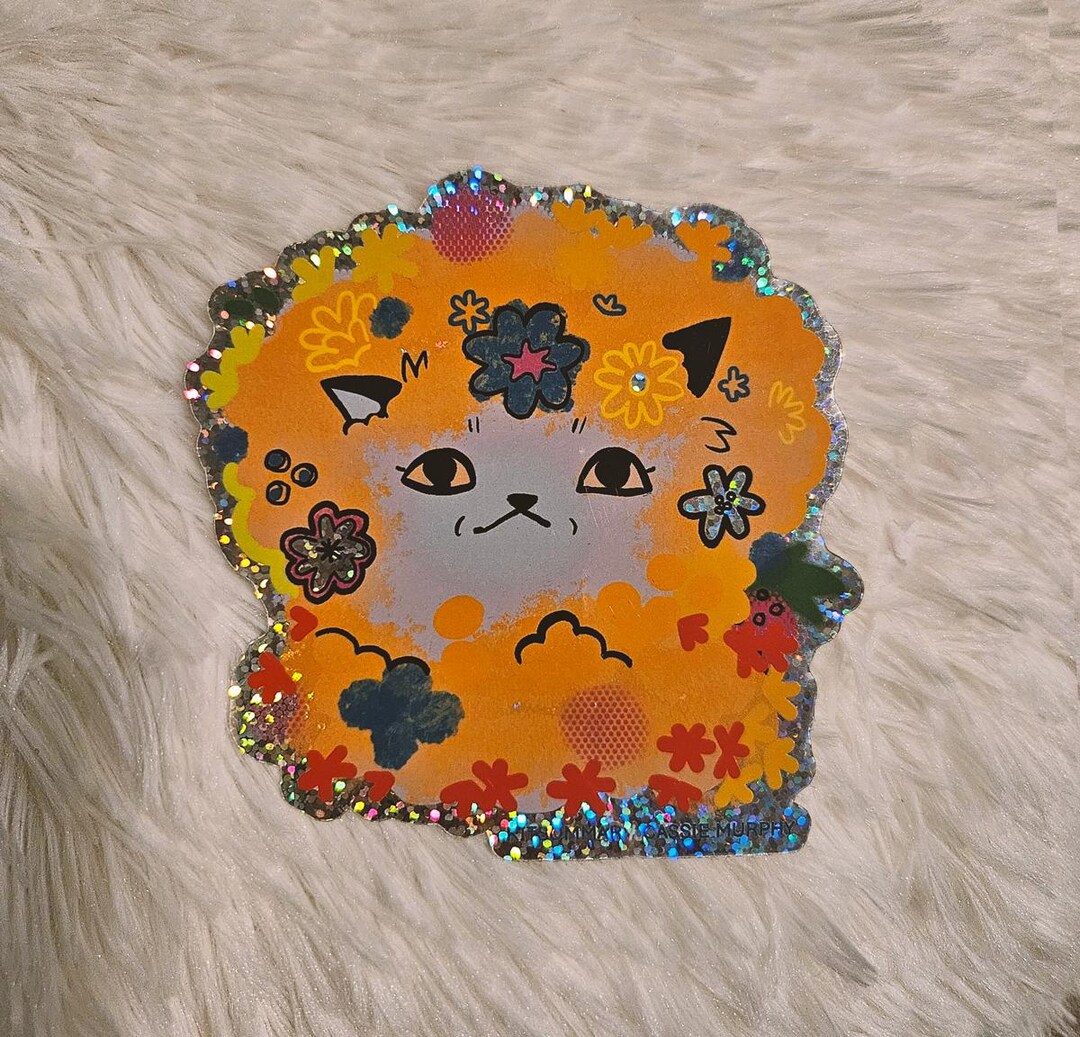 Midsommar Cat Sticker Holographic 4x4in. - Etsy
