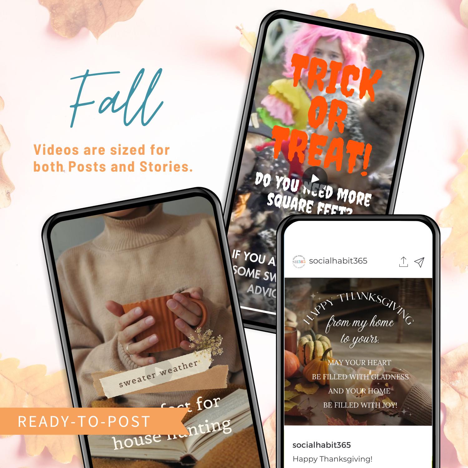 Fall Real Estate Social Media Posts: Canva Templates (digital Download ...