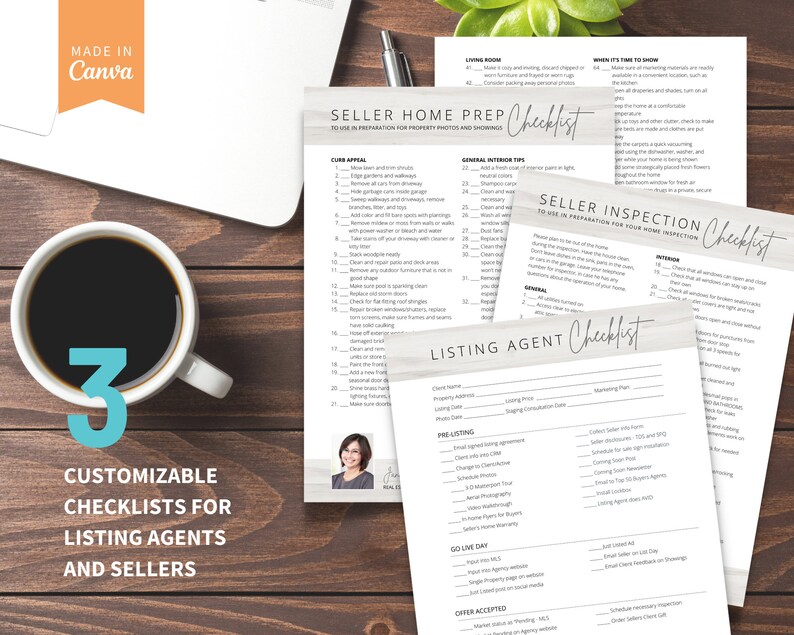 Real Estate Agent Checklist Bundle - Home Prep Checklist, Inspection ...