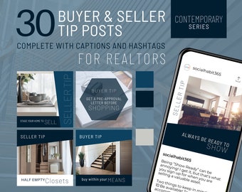 30 Home Buyer & Seller Tip Posts for Real Estate Agents | Etsy