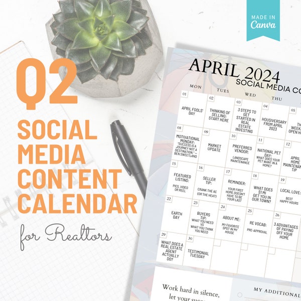 2024 Real Estate Content Calendar - Etsy