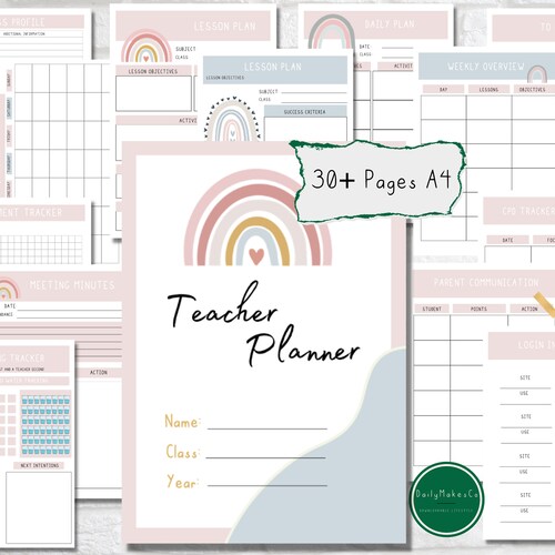 Teacher Planner Printable Lesson Planner Teaching Planner - Etsy
