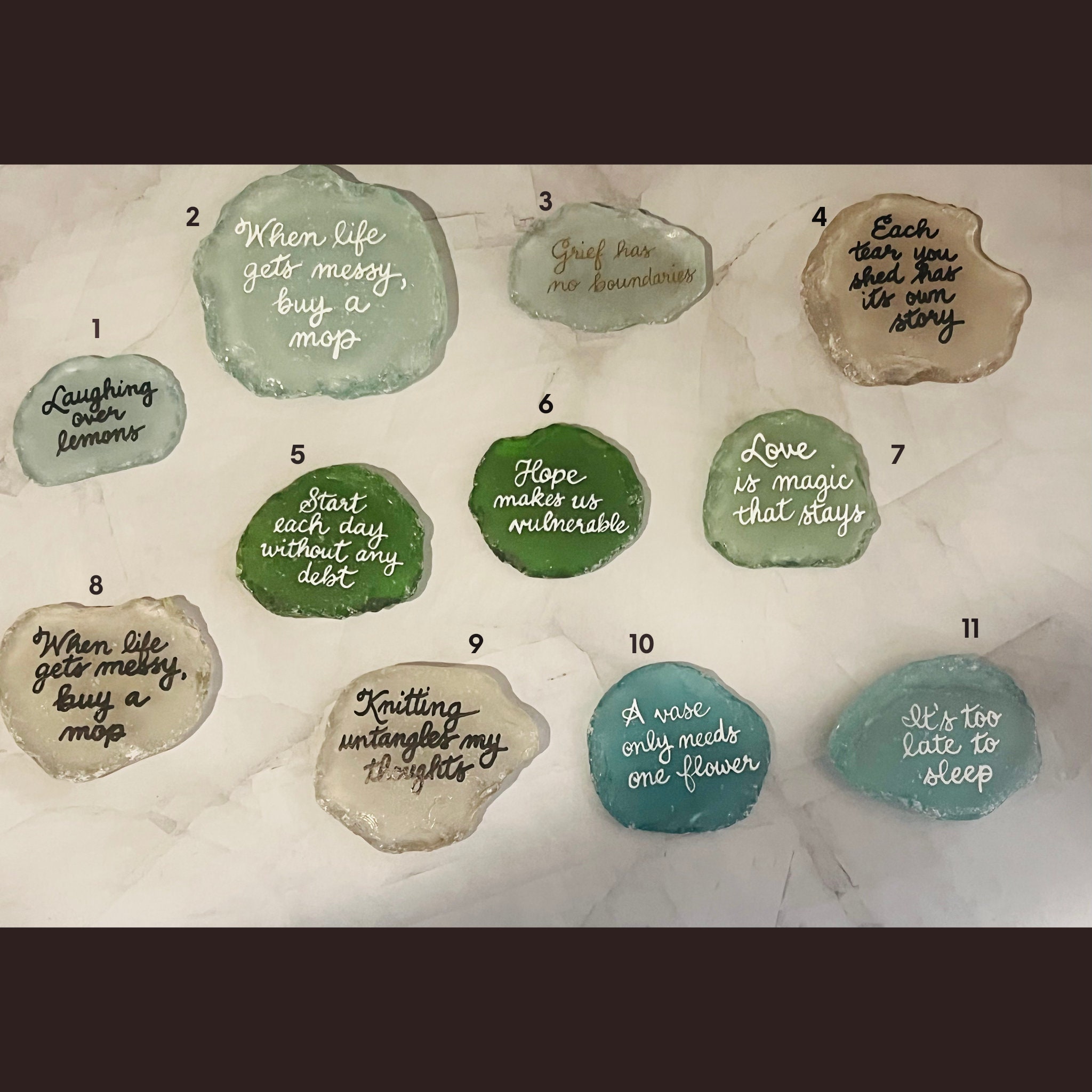 Sea Glass With Life Quotes, Palm Rocks, Quote Rocks, Sea Glass ...