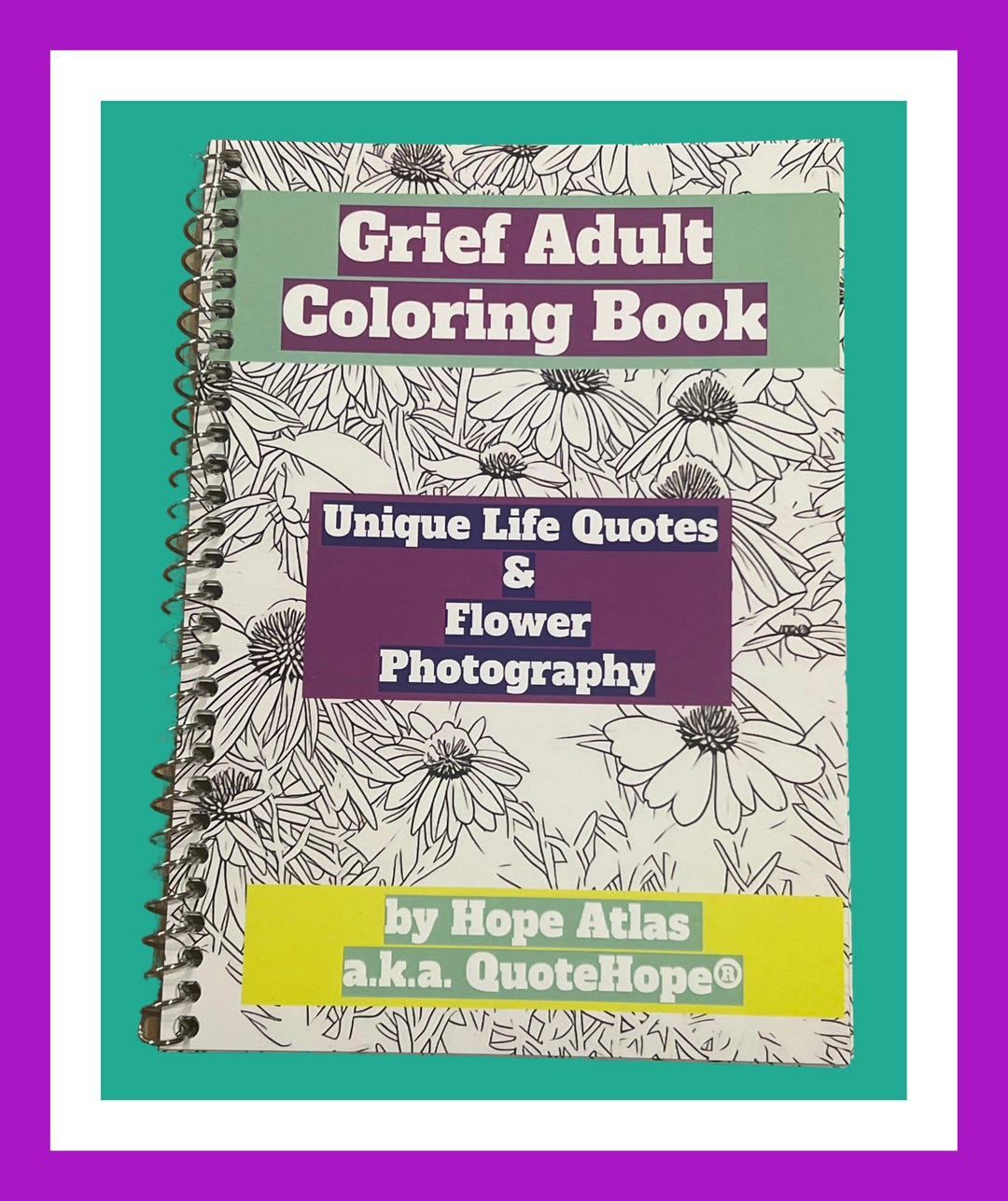 Grief Coloring Book & Markers Grief Quotes and Floral Photography Adult ...