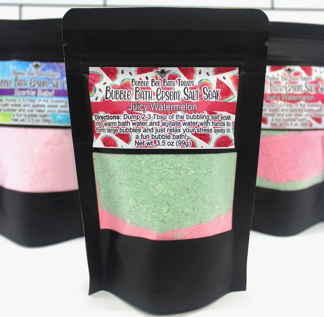 Bubble Bath Epsom Salt Soak *juicy Watermelon - Etsy