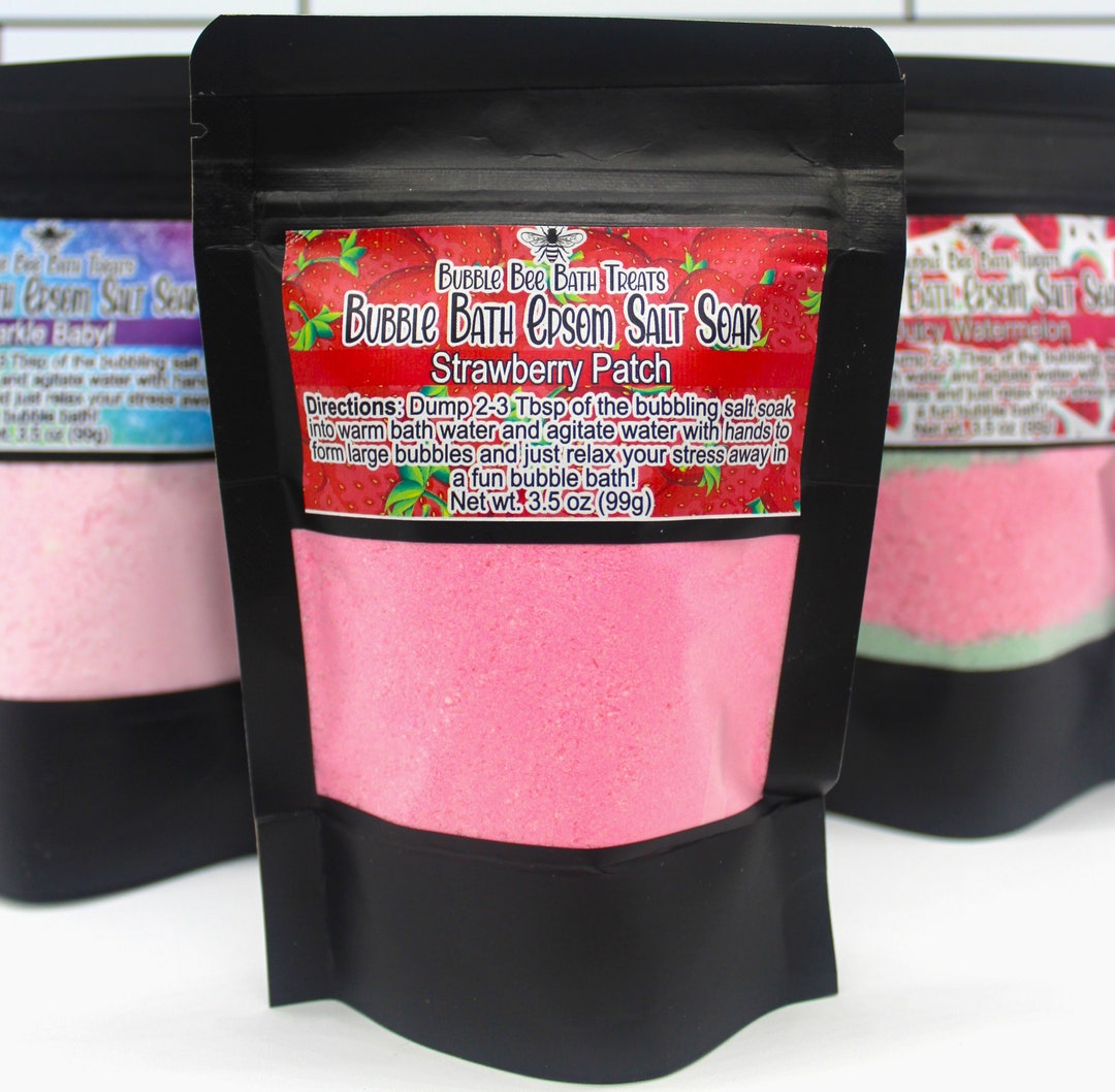 Bubble Bath Epsom Salt Soak * Strawberry Patch - Etsy