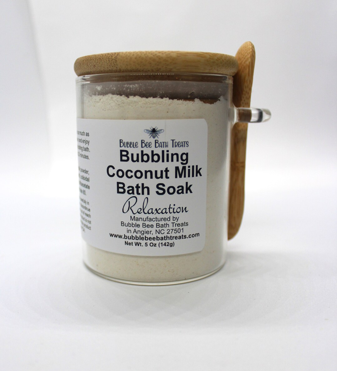 Bubbling Coconut Milk Bath Soak in Glass Jar With Attached Spoon ...