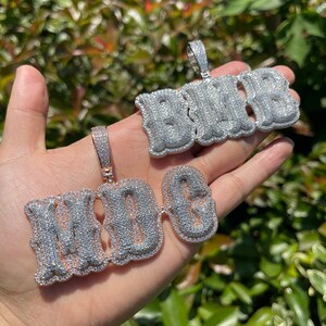 Iced Out Charms Two Tone Hip Hop Jewelry, Customize Any Letters, VVS ...