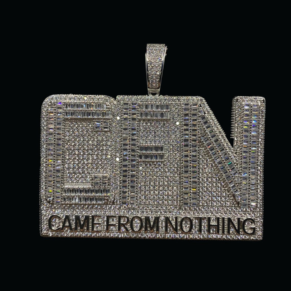 Iced Out Letter CFN Came From Nothing Pendant Hip Hop - Etsy