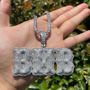 Iced Out Charms Two Tone Hip Hop Jewelry, Customize Any Letters, VVS ...