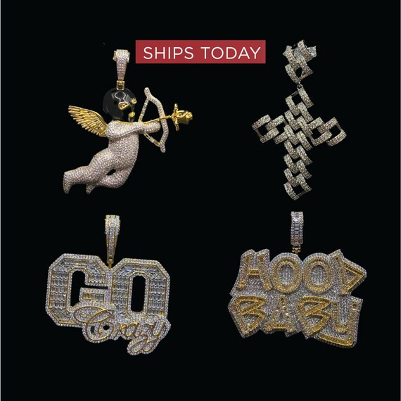 Luxury Real 18K Plated Iced Out Pendant Hip Hop Jewelry - Etsy