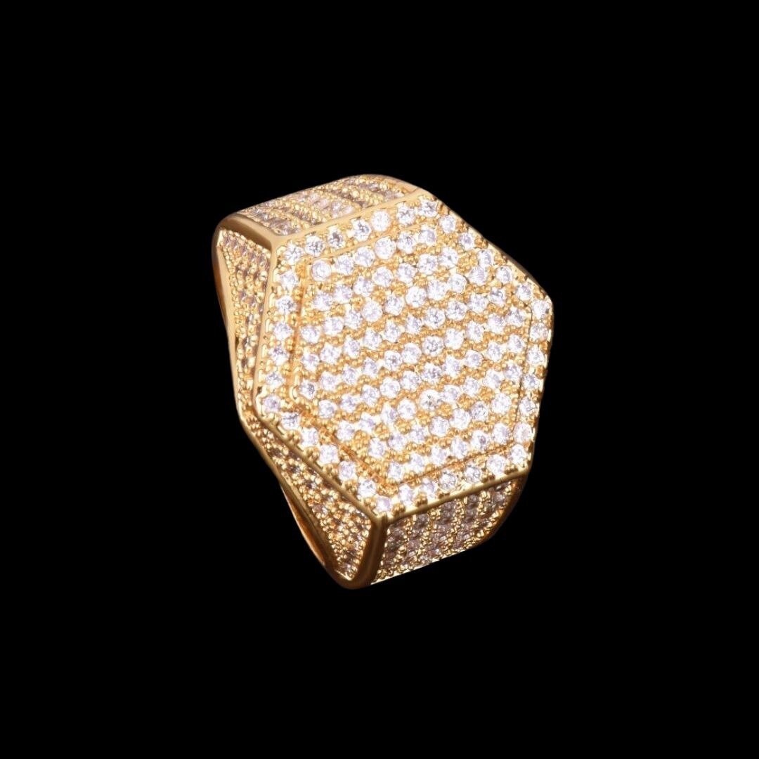 Hexagon Edition Full of Ice Luxury Style Ring - Etsy