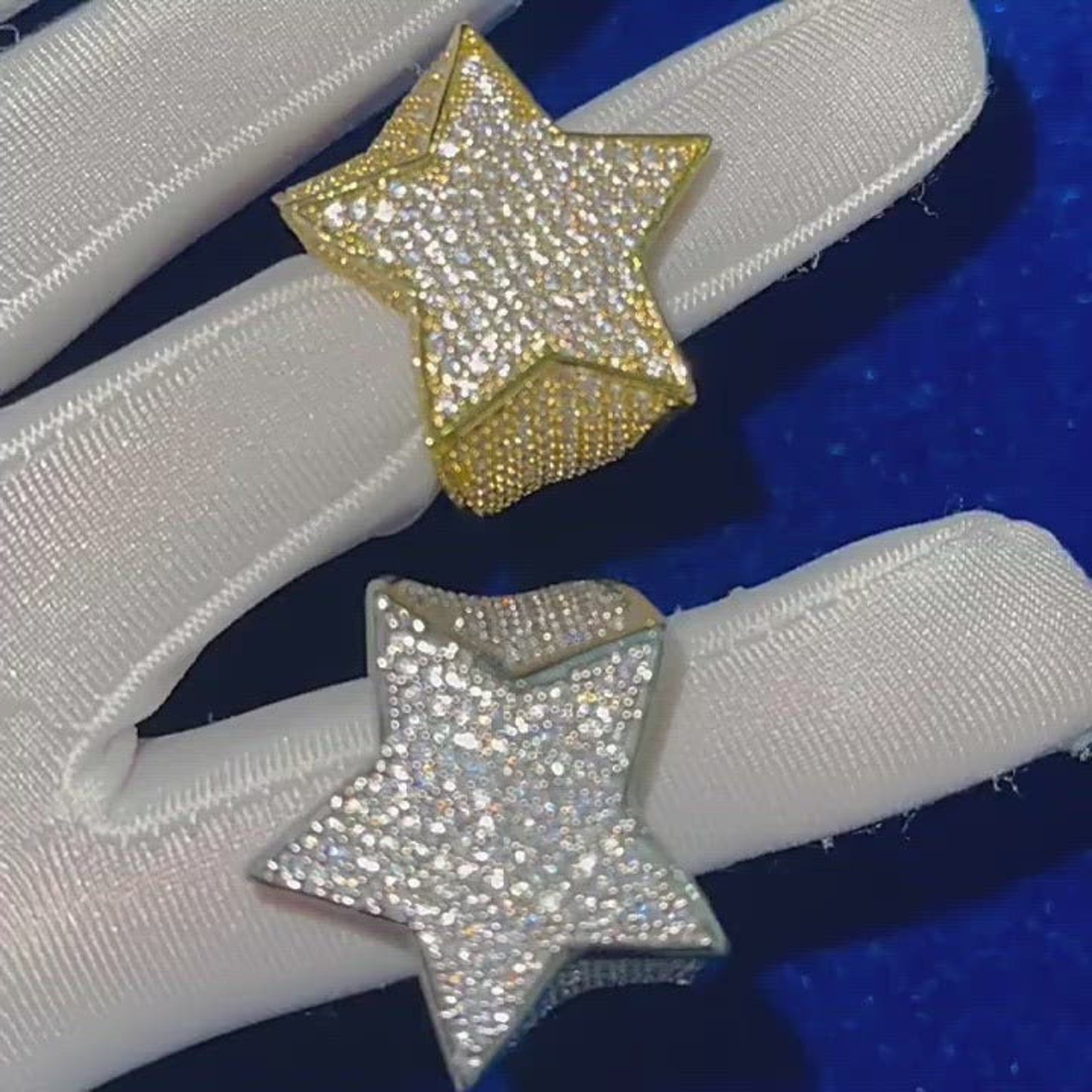 Star Edition Fashion Design Bling Bling Iced Out Ring Hip - Etsy