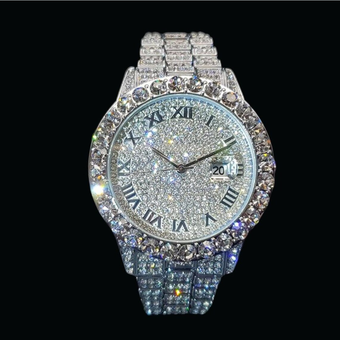 Bling Bling Iced Out Diamond Covered Roman Numeral Watch Bust - Etsy Canada