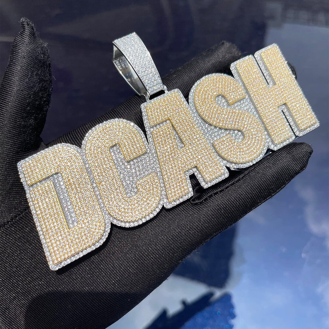 Solid Base Two Tone Color Iced Out Custom Pendant Iced Out - Etsy