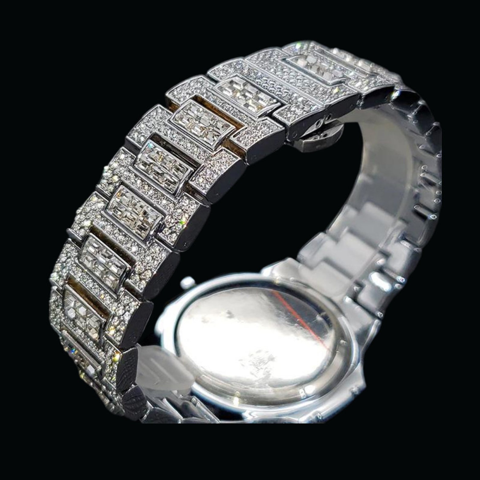 18K Gold Plated Watch Men's Iced Out Luxury Watch - Etsy