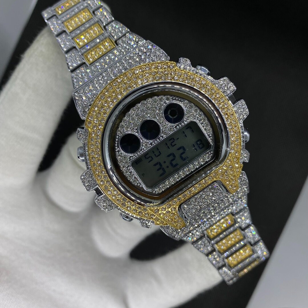 Luxury Chronograph Digital Led Diamond Watches Men Wrist - Etsy