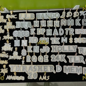 Iced Out Charms Two Tone Hip Hop Jewelry, Customize Any Letters, VVS ...