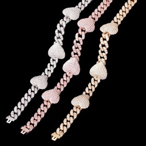 10MM Limited Miami Cuban Link Chain With Heart Iced Out Chain - Etsy