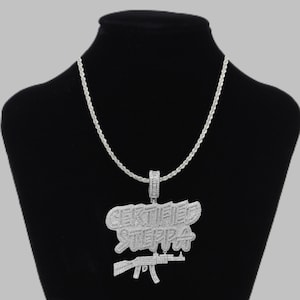 BIG Luxury Certified Steppa AK47 Gun Iced Out Pendant , Hip Hop Jewelry ...