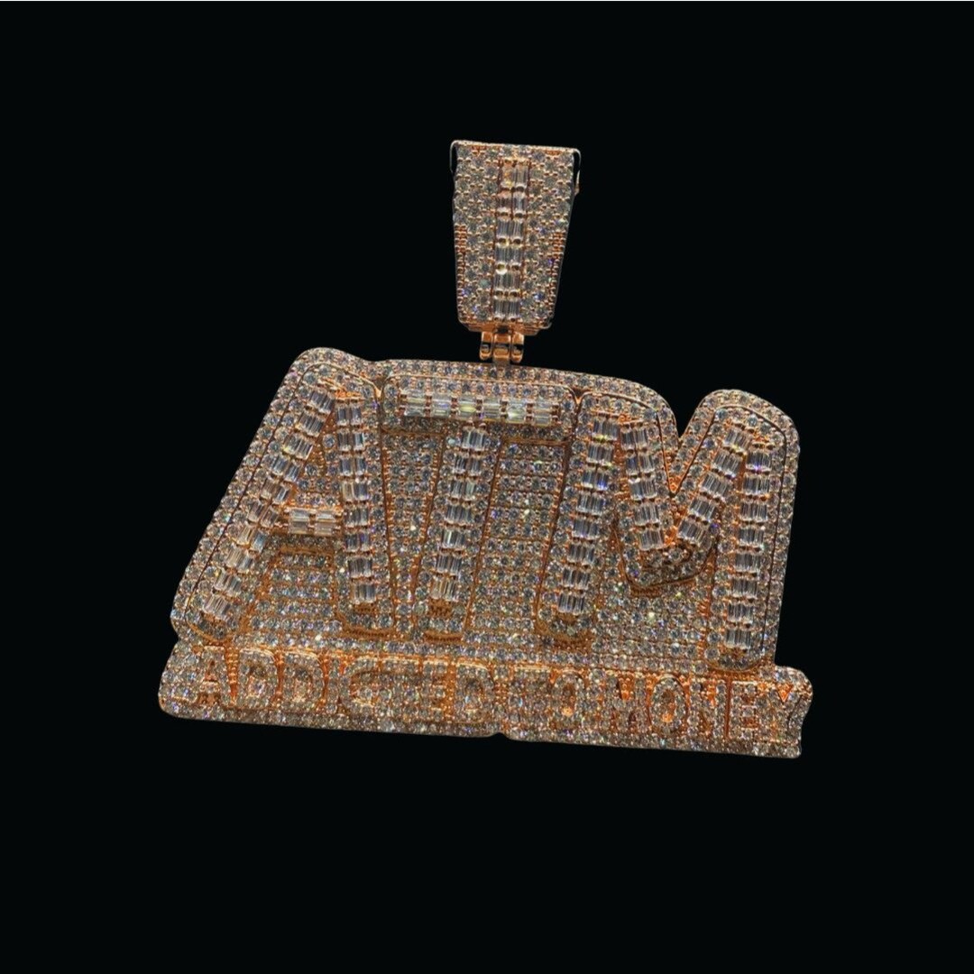 ATM Addicted to Money Top Design Iced Diamond Pendant - Etsy
