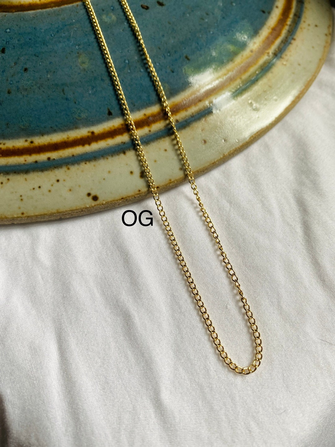 Customizable Gold OG Chain Necklace, Dainty Layering Chain, Custom ...