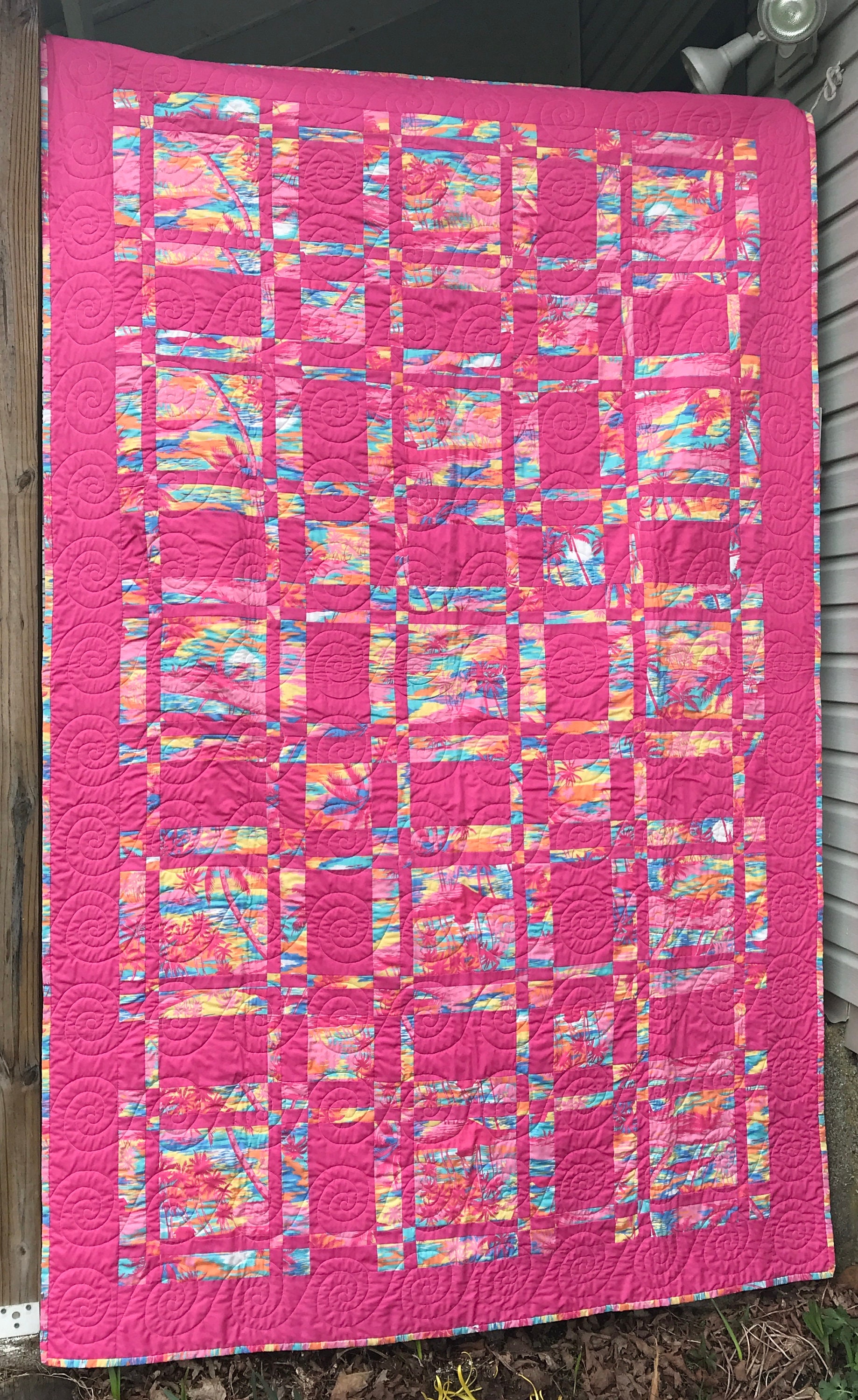 Hot Pink Quilt, Pink Quilt, Twin Quilt, Long Twin Quilt, Girly Quilt ...