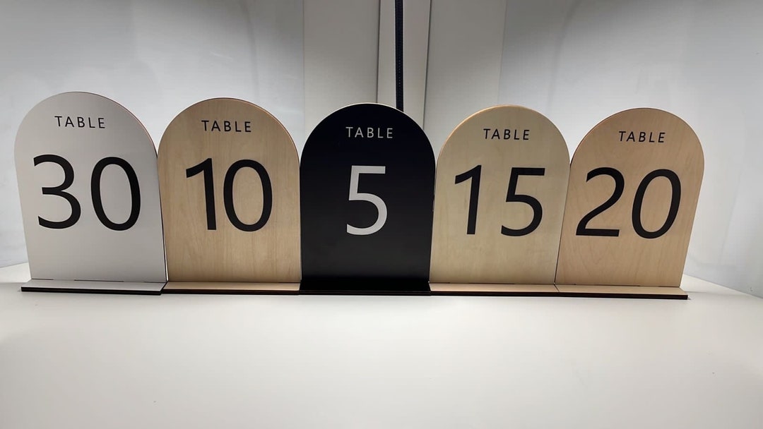 4x6 Plywood Table Numbers With Stands, UV Printing, Custom Colors ...