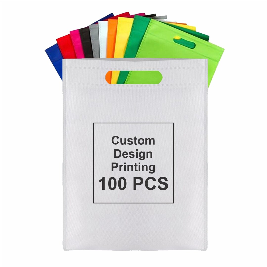 100 Custom Print Non Woven-d Cut Bags, Event Bags, Party Bags, Custom ...