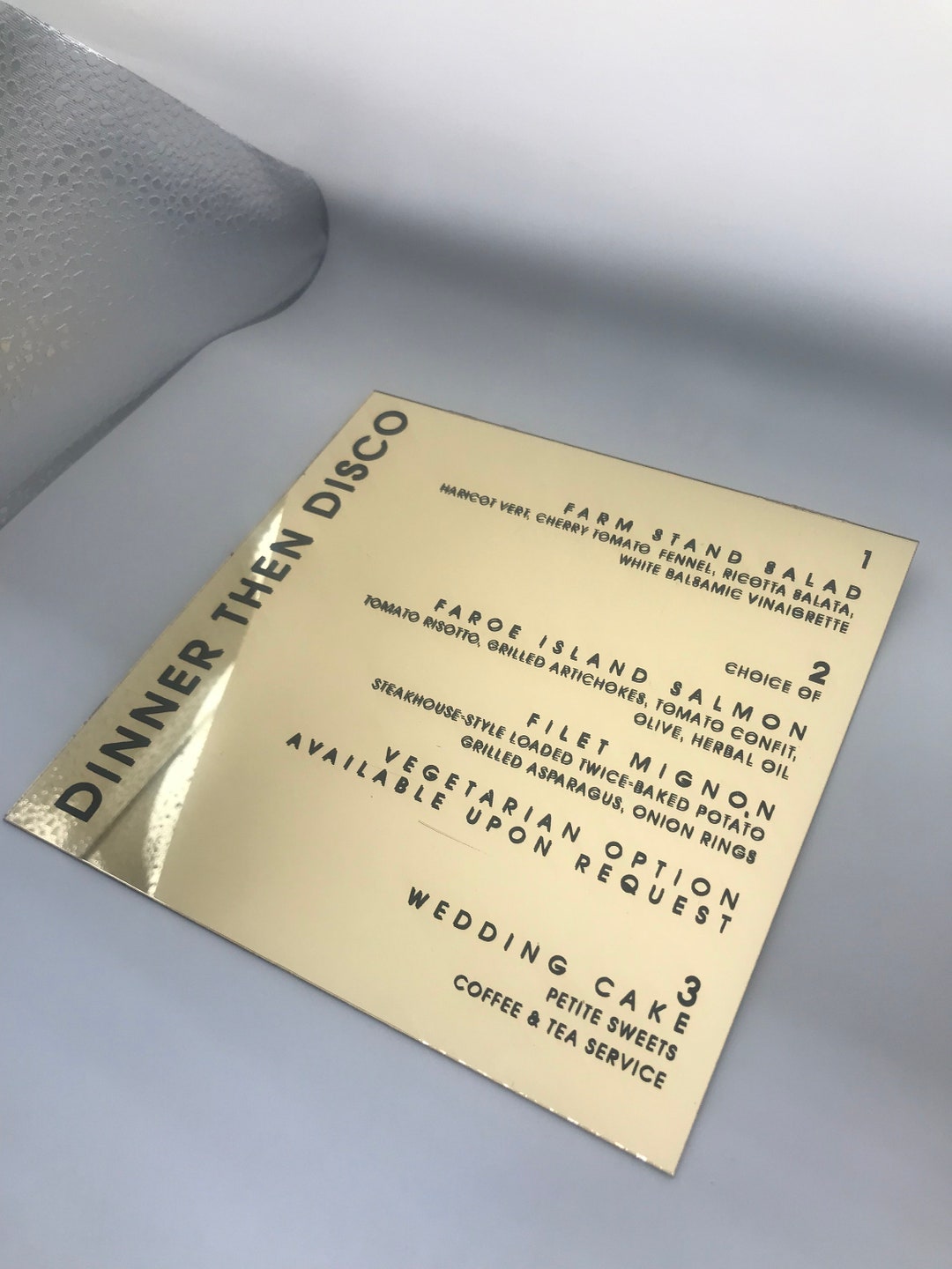 50-100-150 Menu Cards, Custom Designs Printing on Gold Mirror, Silver ...