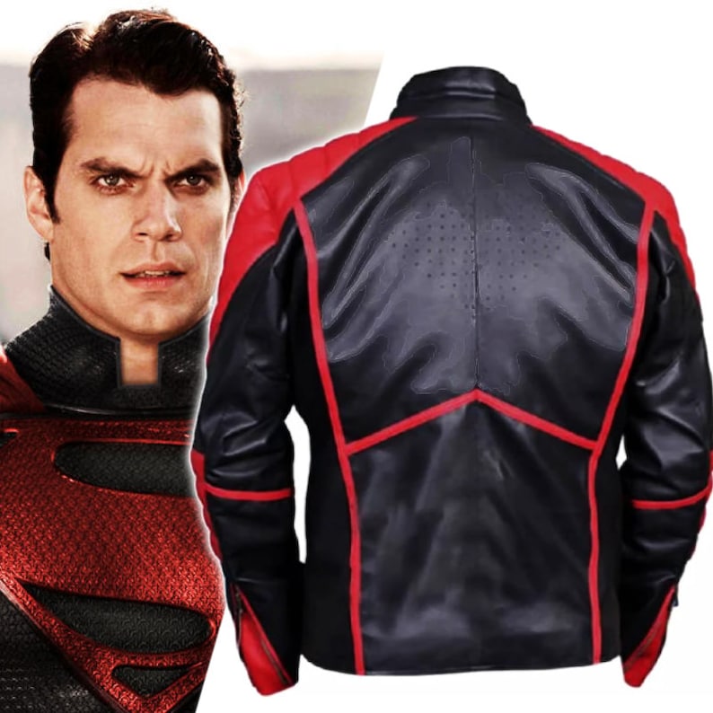 Inspired by Superman Leather Jacket for Man, Handscrafted Comics Biker ...