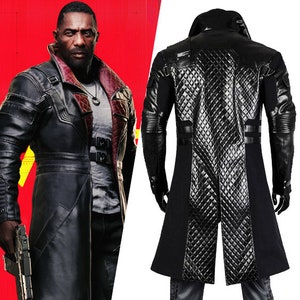 Cyberpunk 2077 Solomon Reed Costume Black & Red Leather Coat Cyberpunk ...
