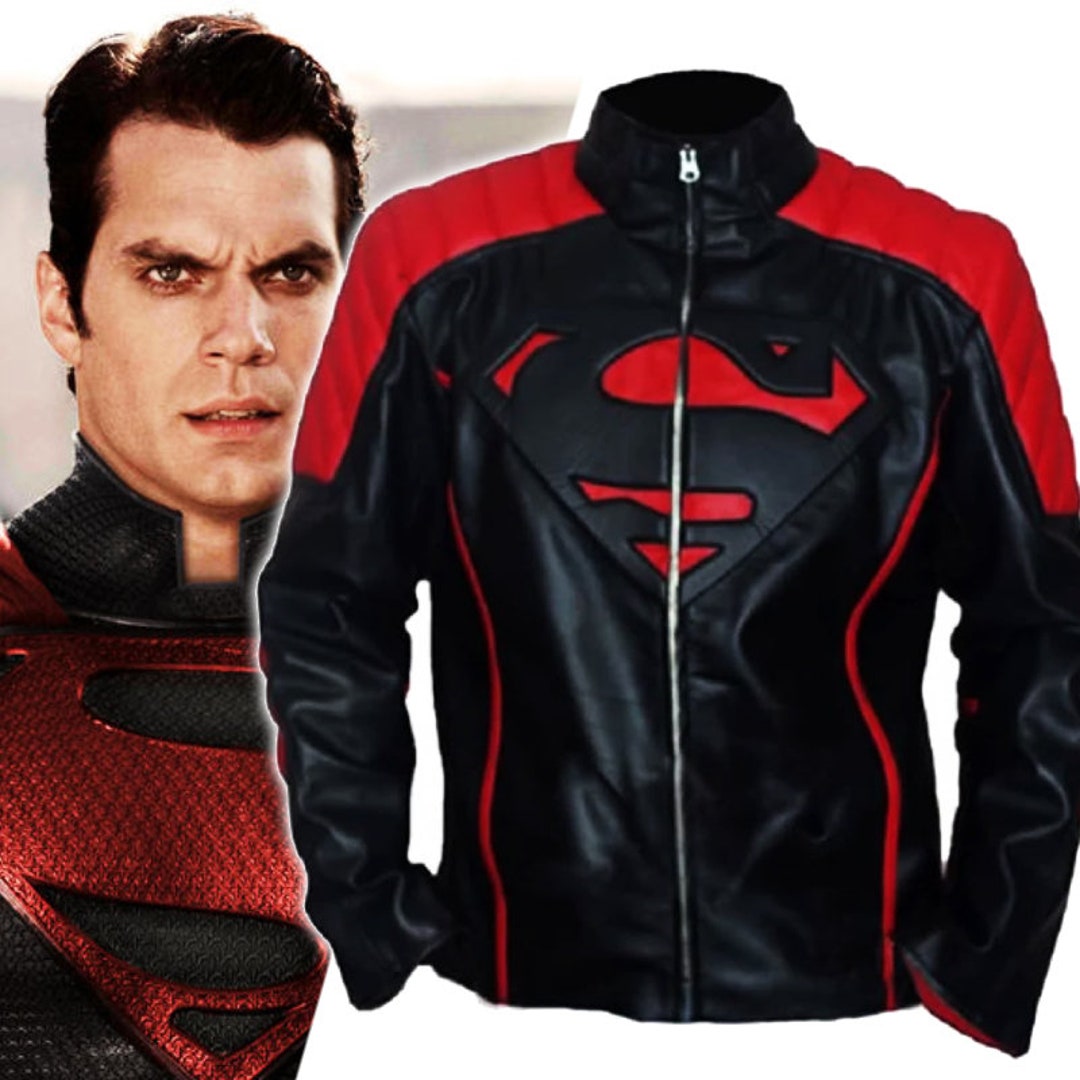 Inspired by Superman Leather Jacket for Man, Handscrafted Comics Biker ...