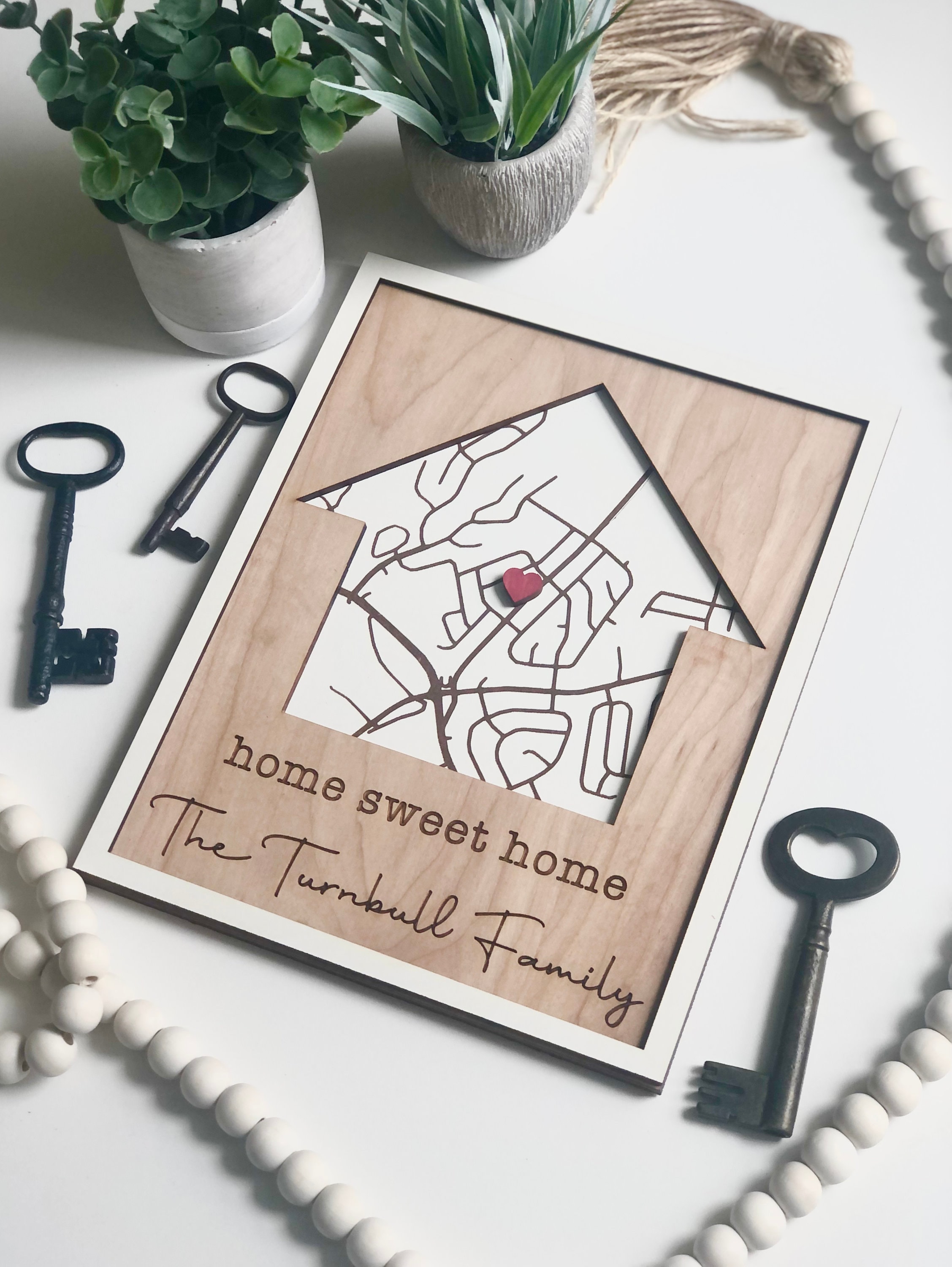 Home Sweet Home Map mit Personalisierung - Etsy.de