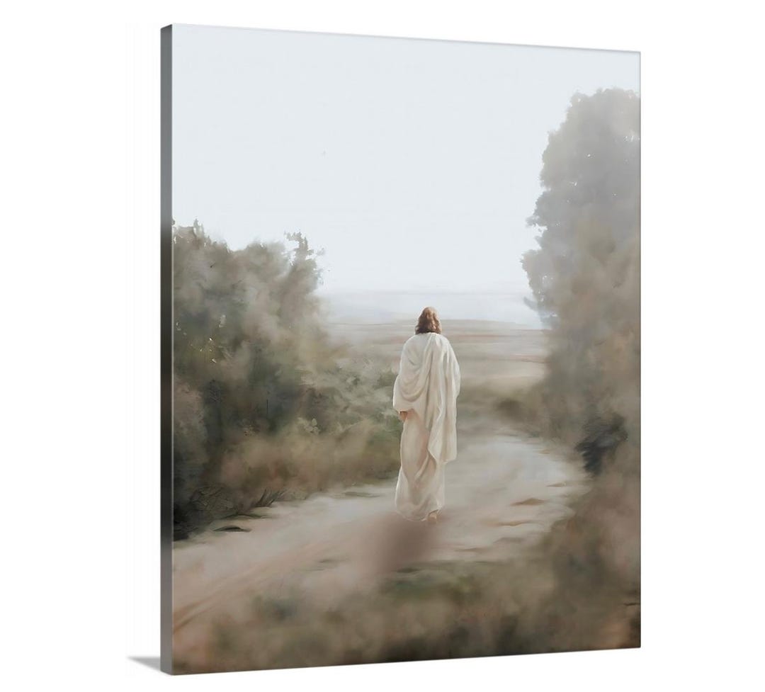 In His Footsteps - Christian Artwork - Etsy