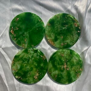 Jade Crystal Coaster Set With Holders , Resin Coaster Set - Etsy